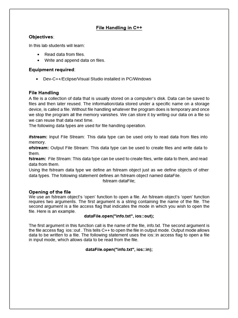 filehandling | Download Free PDF | Computer File | Computer Data Storage filehandling | Download Free PDF | Computer File | Computer Data Storage