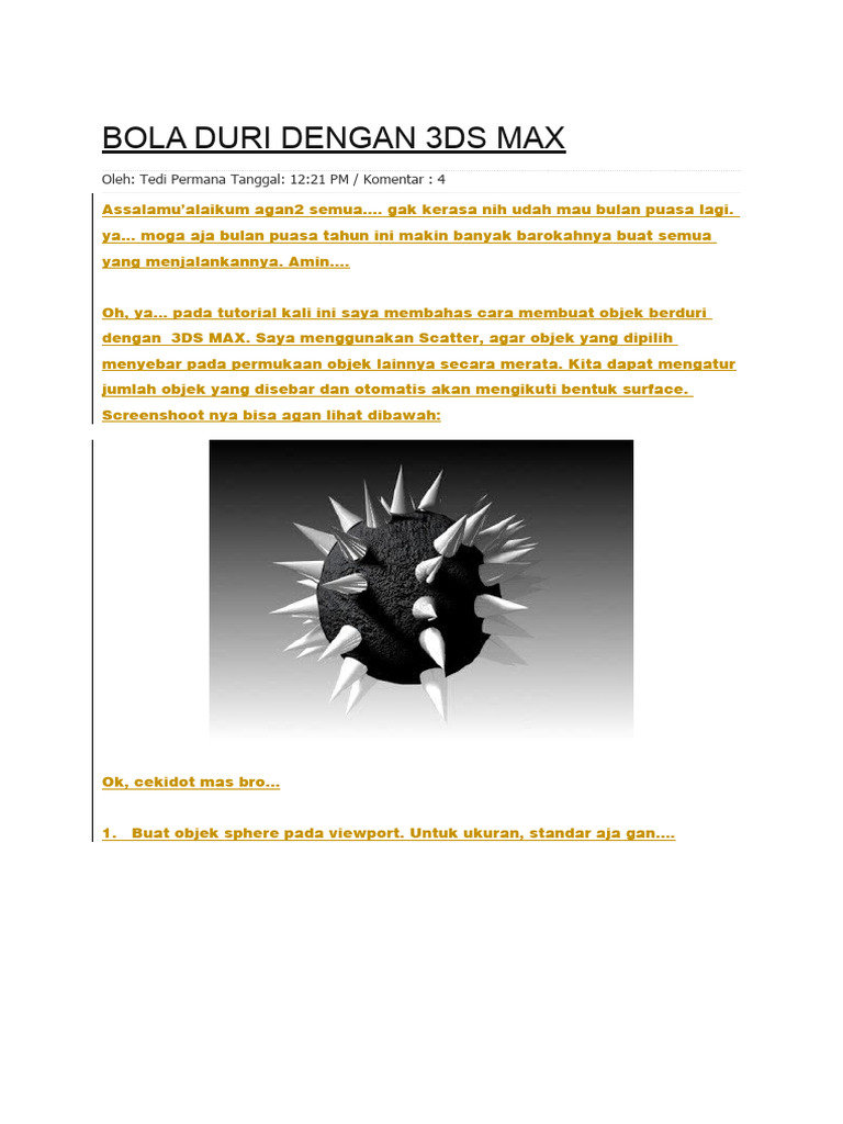 Bola Duri Dengan 3DS Max | PDF