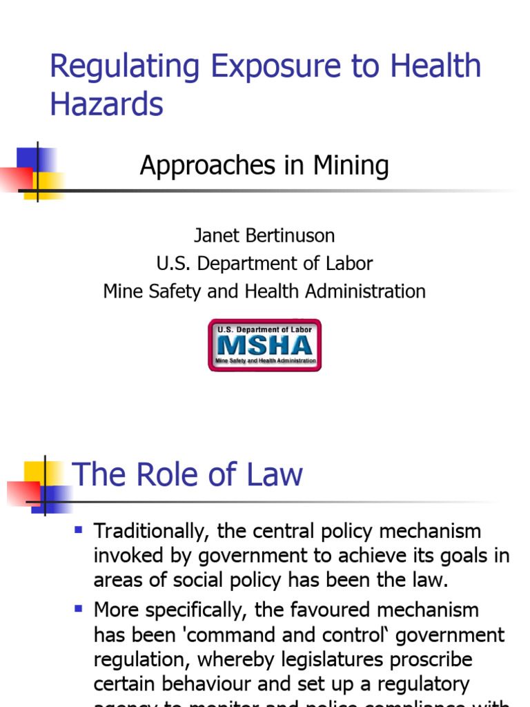 Occupational Health Regulations in Mining | PDF | Occupational Safety ...