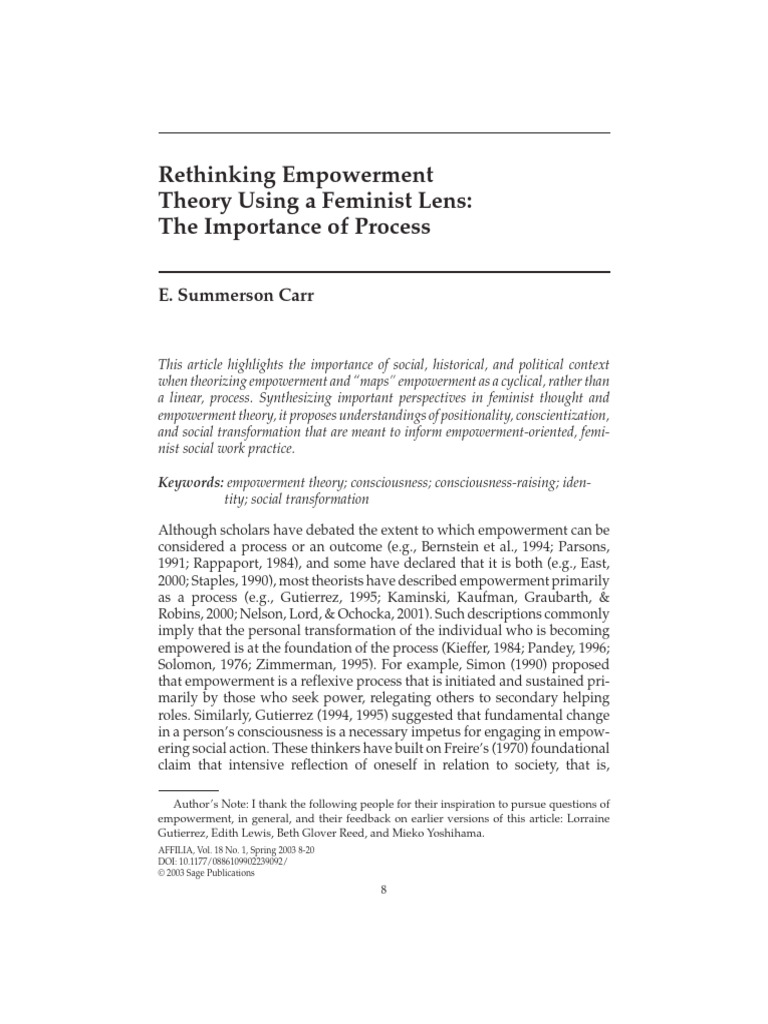 Empowerment as a Feminist Process | PDF | Empowerment | Identity ...