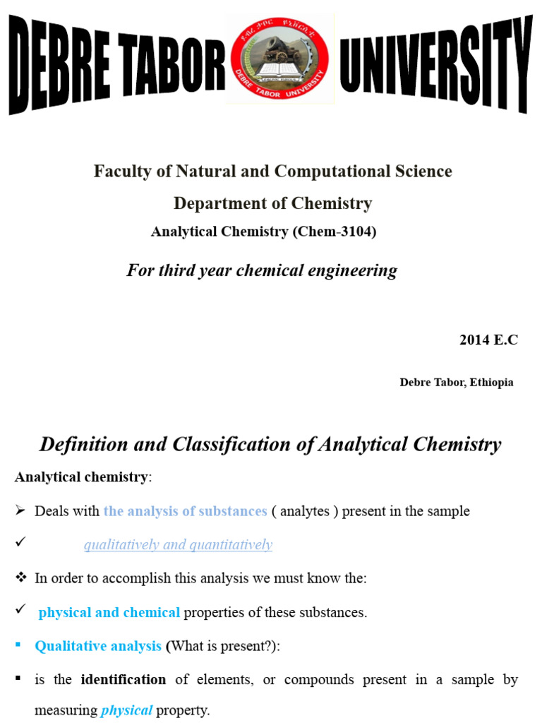 Analytical Chemistry Ppt For Chemical Enginering Students 12 Pdf