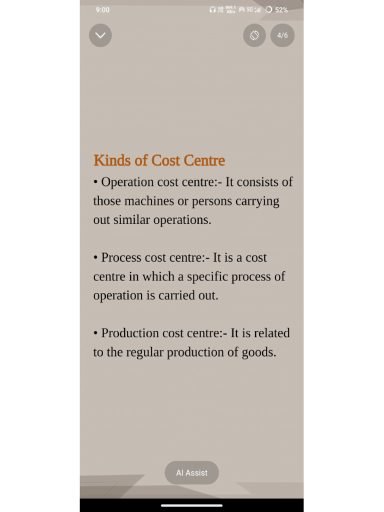 Kinds of Cost Centre | PDF