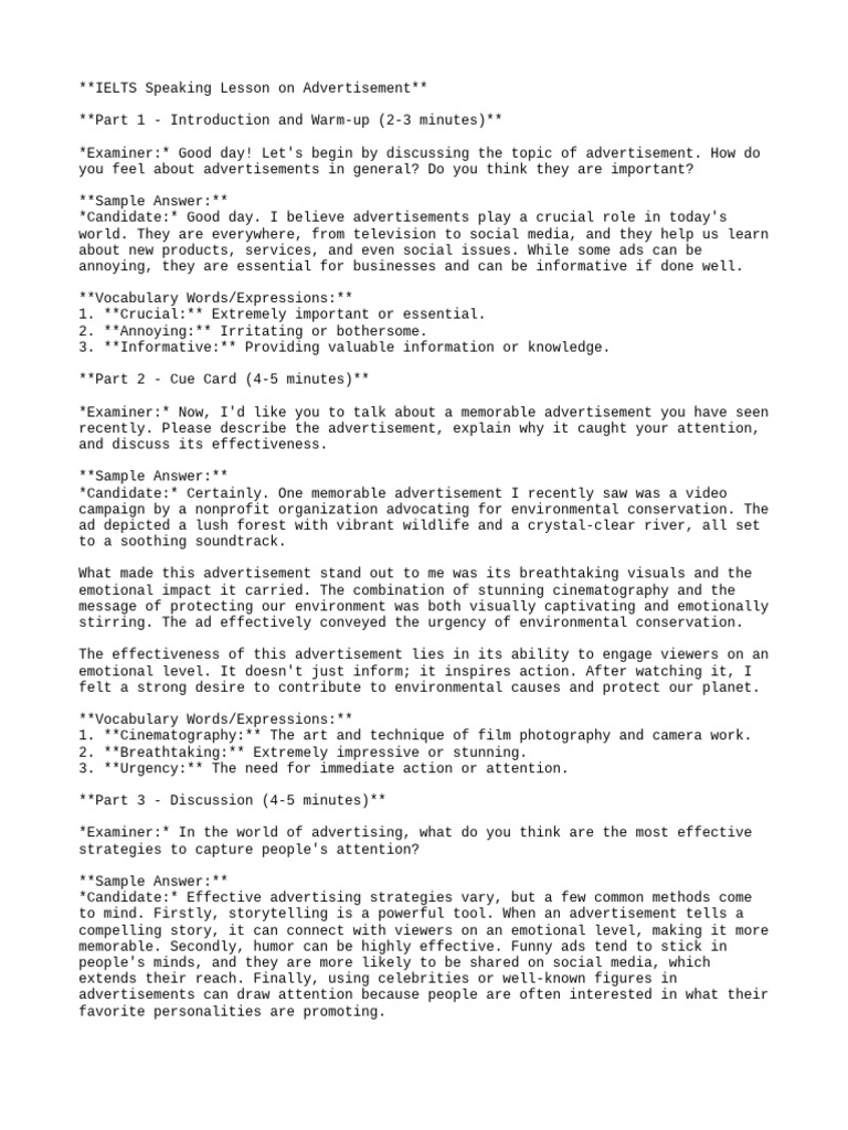 ADVERTISEMENT | Download Free PDF | Advertising | Vocabulary