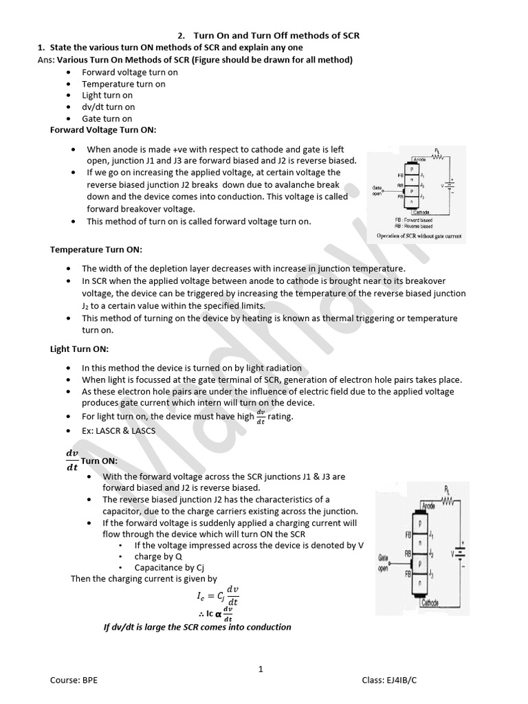 Turn On Methods of SCR | PDF | Rectifier | Capacitor