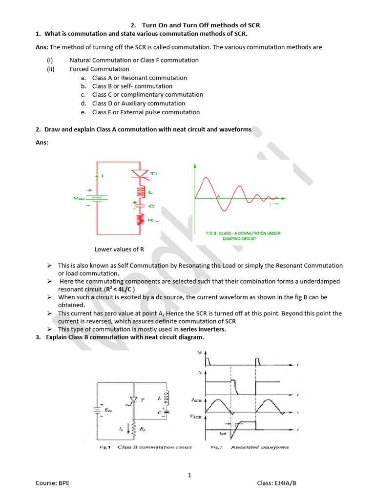 Turn OFF Methods of SCR | Download Free PDF | Electrical Circuits ...