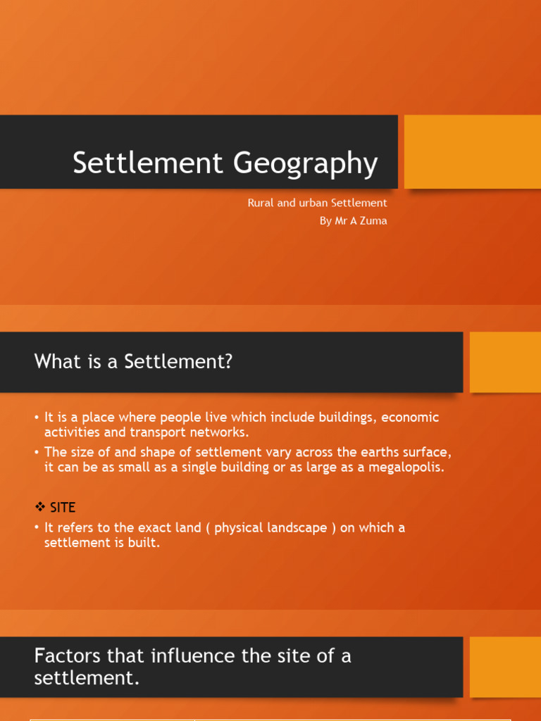 Settlement Geography MR A Zuma-1 | PDF | Agriculture | Intensive Farming