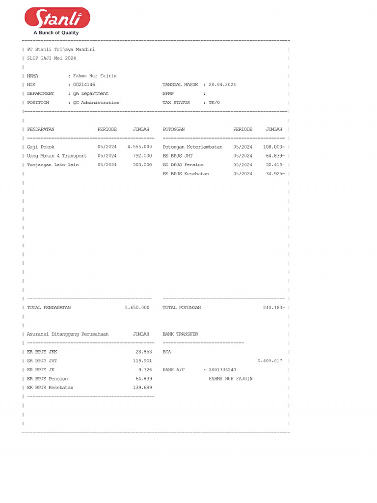 Payslip_202405_00214146 | PDF