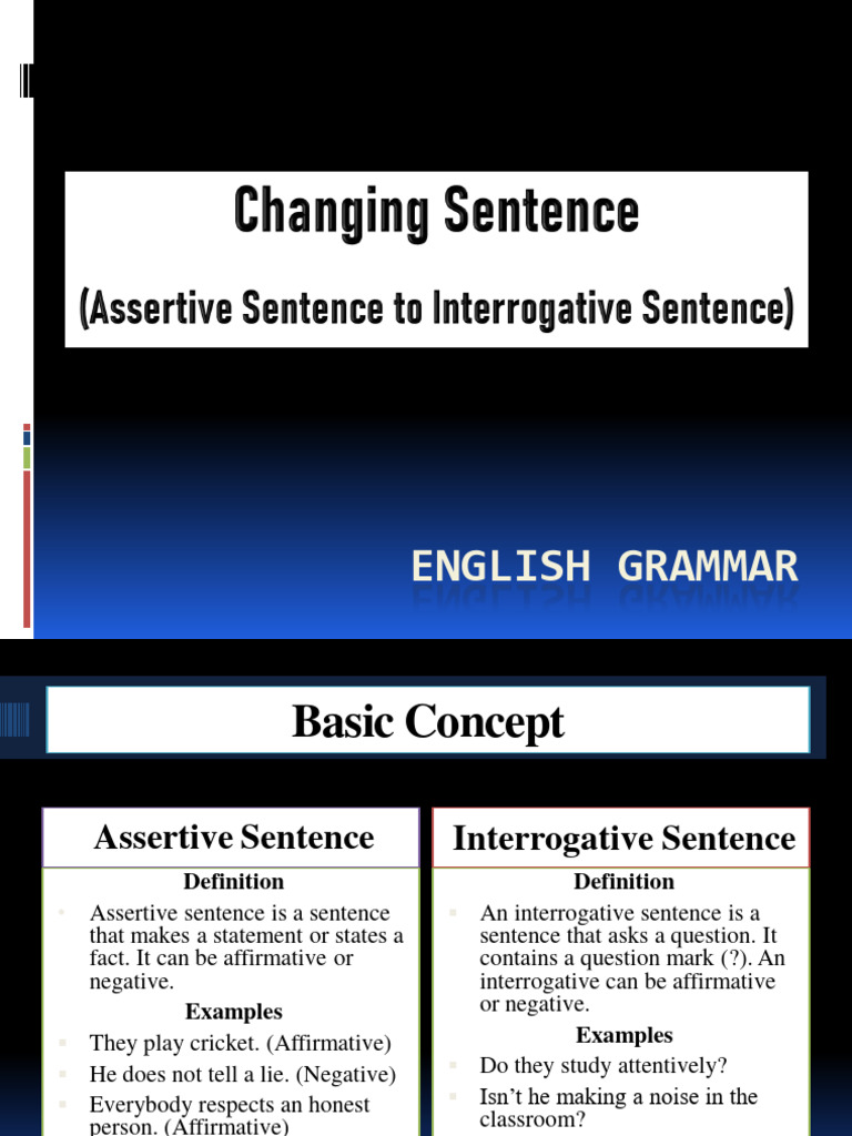 Changing Sentence, Day-1 | PDF | Question | Sentence (Linguistics)