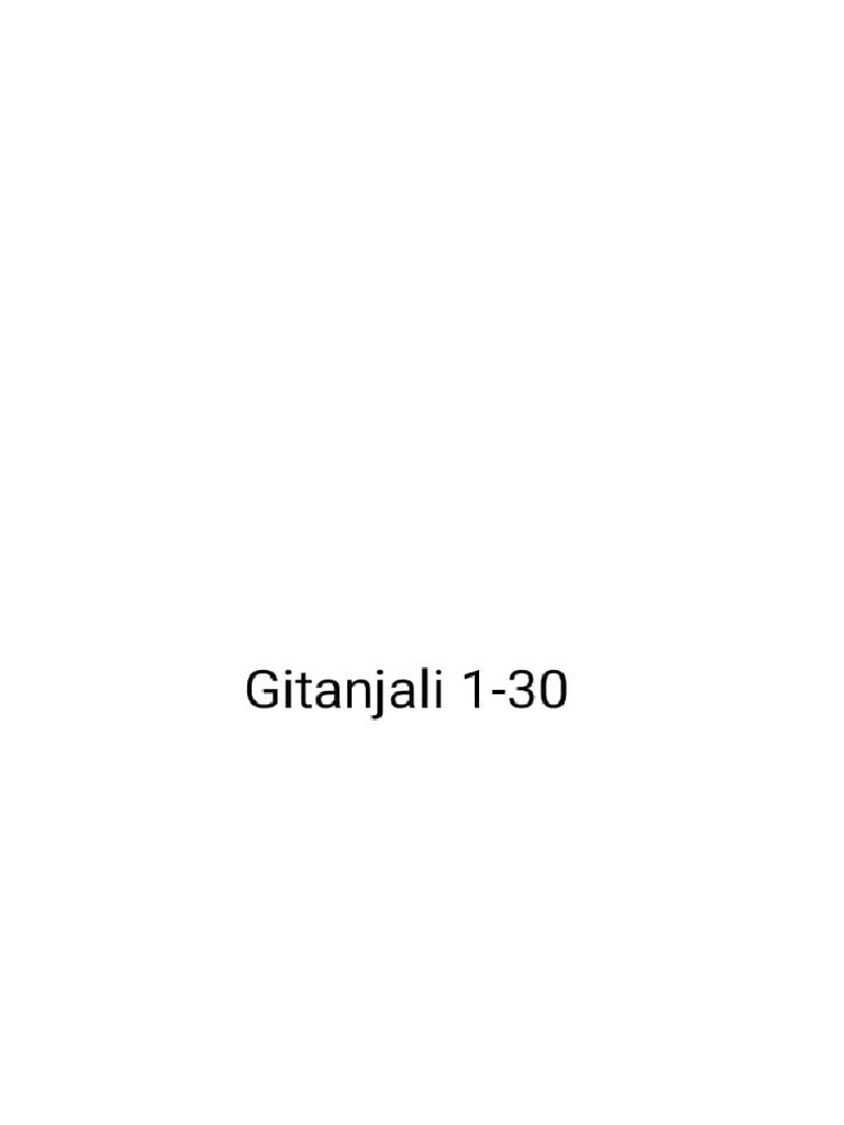 Unit - 1 Gitanjali 1-30 | PDF