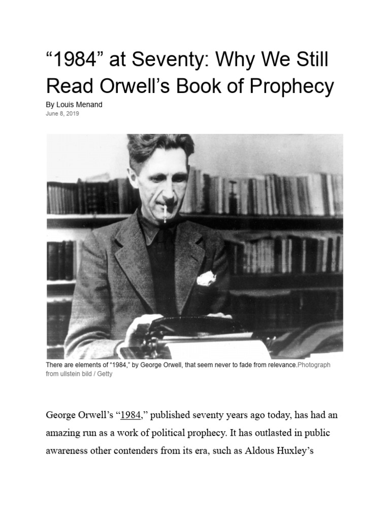 Why Orwell's 1984 Remains Relevant Today | PDF | George Orwell ...