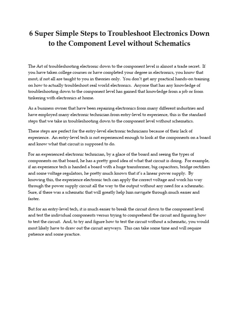 6 Super Simple Steps To Troubleshoot Electronics Down To The Component ...