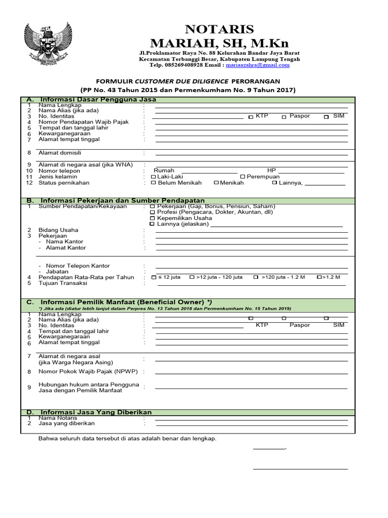 Form CDD (Lampiran Vii) | PDF