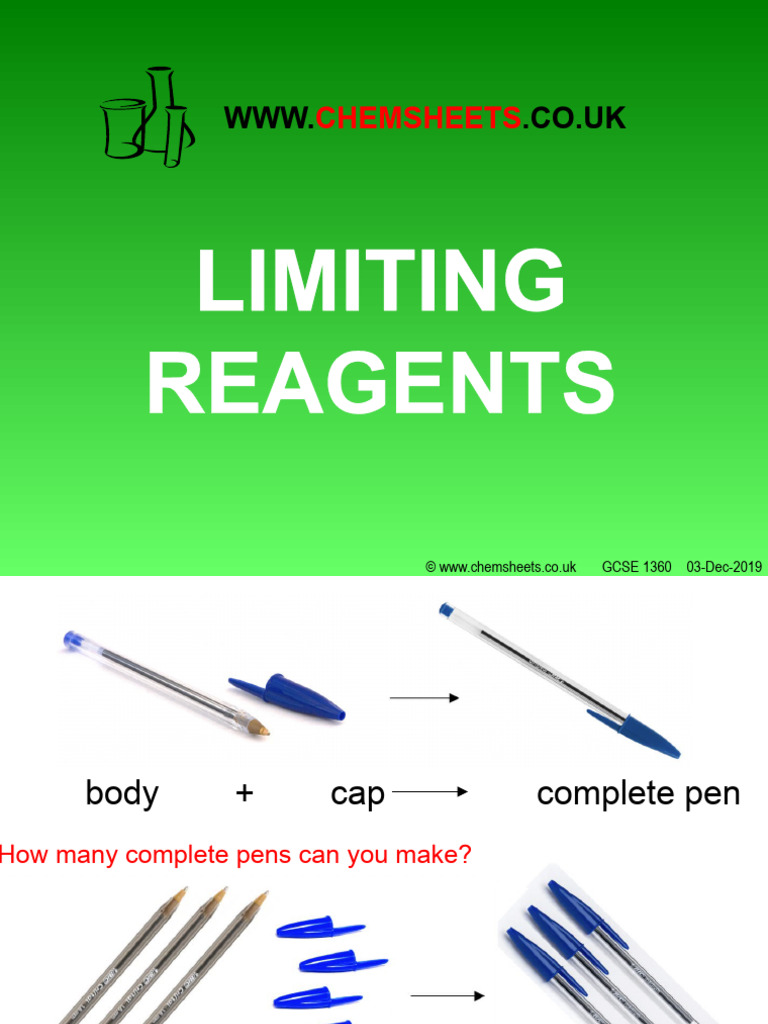 Chemsheets Gcse 1360 Limiting Reagents Download Free Pdf Unit Processes Chemical Reaction