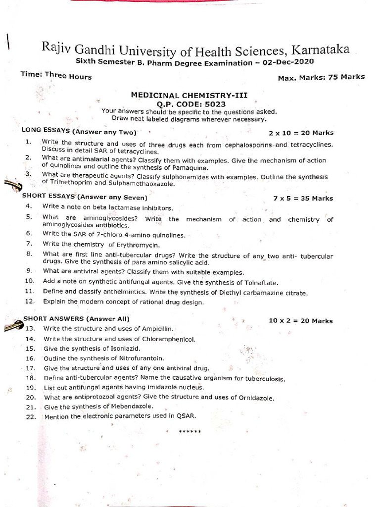 6 Sem Question Paper 1 | PDF