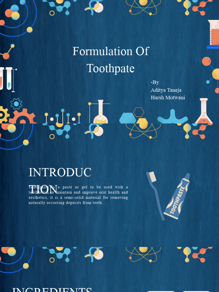 Presentation On Formulation of Toothpaste PDF | PDF | Cooking, Food ...