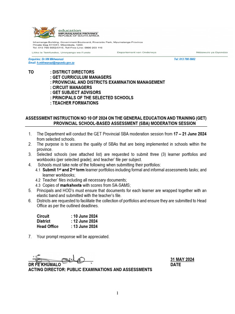 Assessment Instruction 14 Pertaining Get Sba Moderation June 2024 ...
