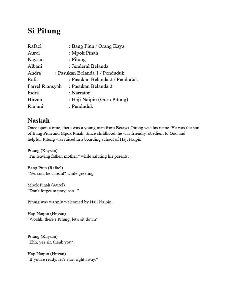 The Tale of Pitung | PDF