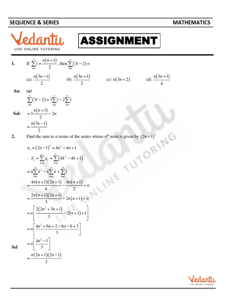 Sequence&Series 6 - Sol | PDF | Mathematics | Mathematical Analysis