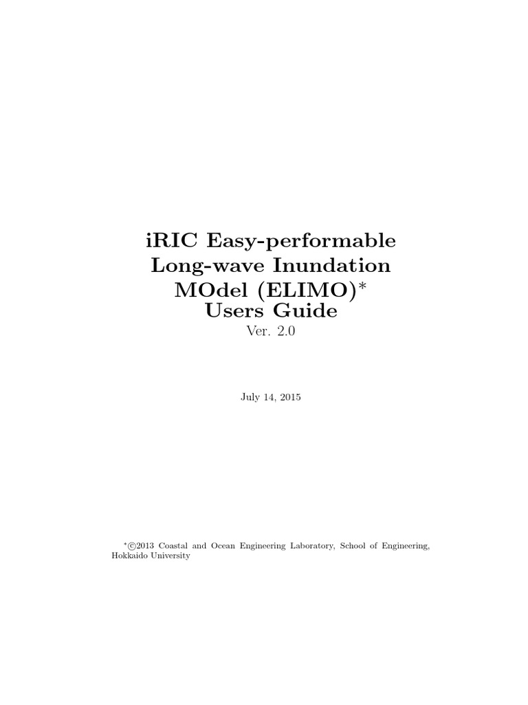 ELIMO UsersGuidev2E | PDF | Tsunami | Earthquakes