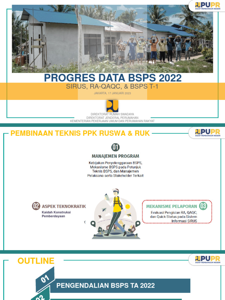 Materi Pembekalan - Progres Data BSPS TA 2022 - 170123 | PDF
