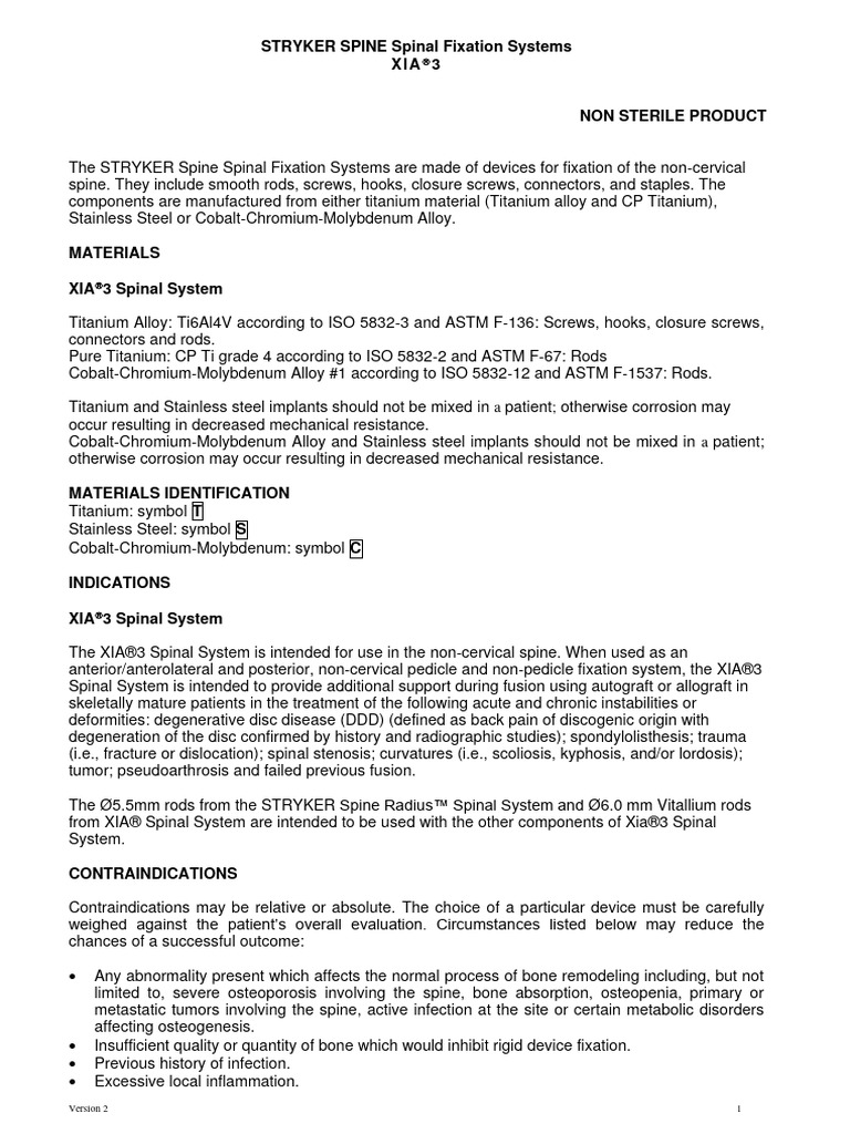XIA 3.0 | PDF | Implant (Medicine) | Surgery