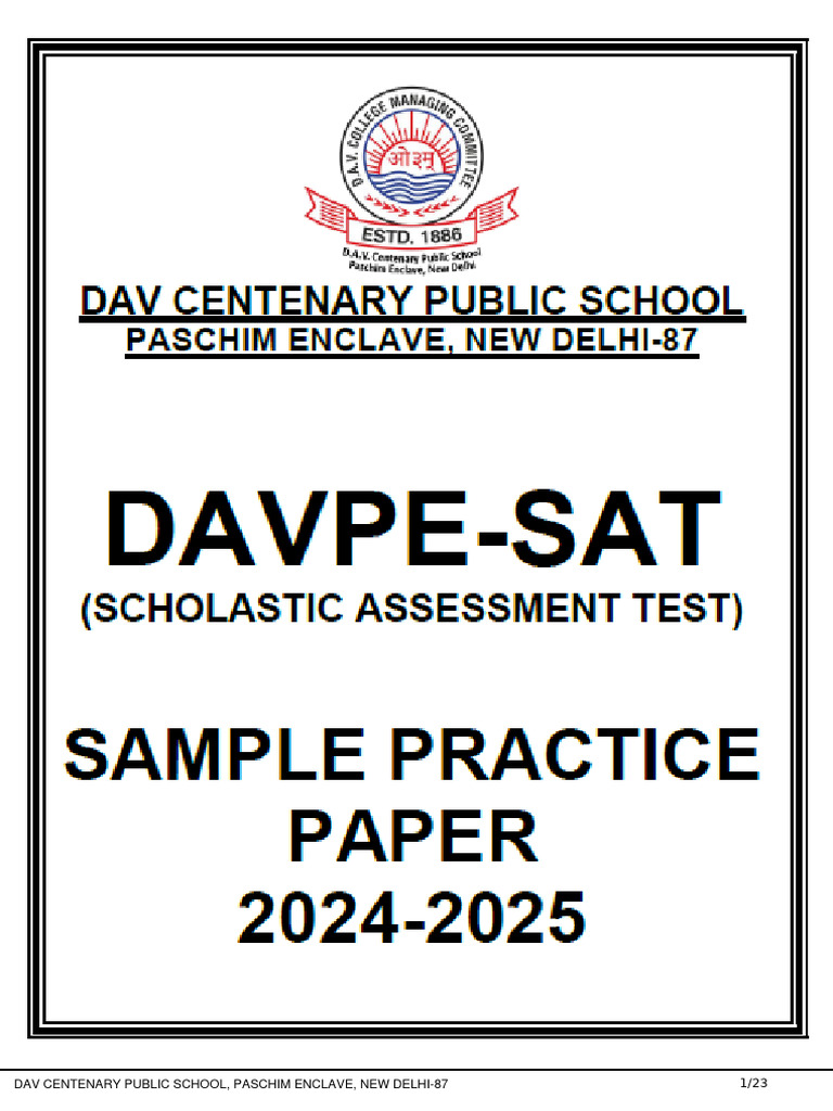 Davpe-Sat - (2024-25) Practice Sample Paper | PDF | Circle