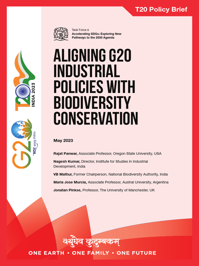 T20_PolicyBrief_TF6_BiodiversityConservation | PDF | Conservation Biology | Biodiversity