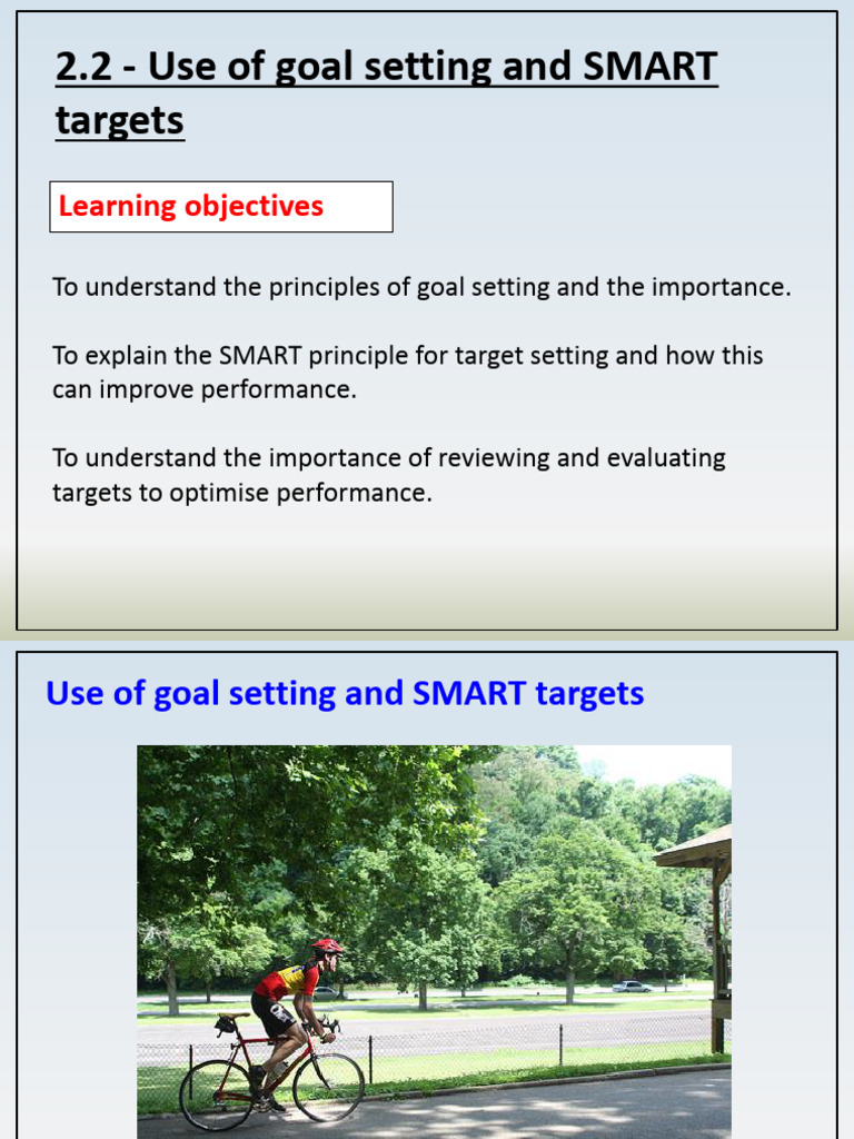 2.2 - Use of Goal Setting and SMART Targets | PDF | Goal Setting | Goal