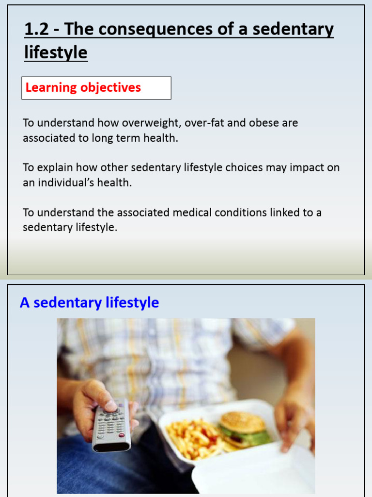 1.2 - The Consequences of A Sedentary Lifestyle | PDF | Obesity ...