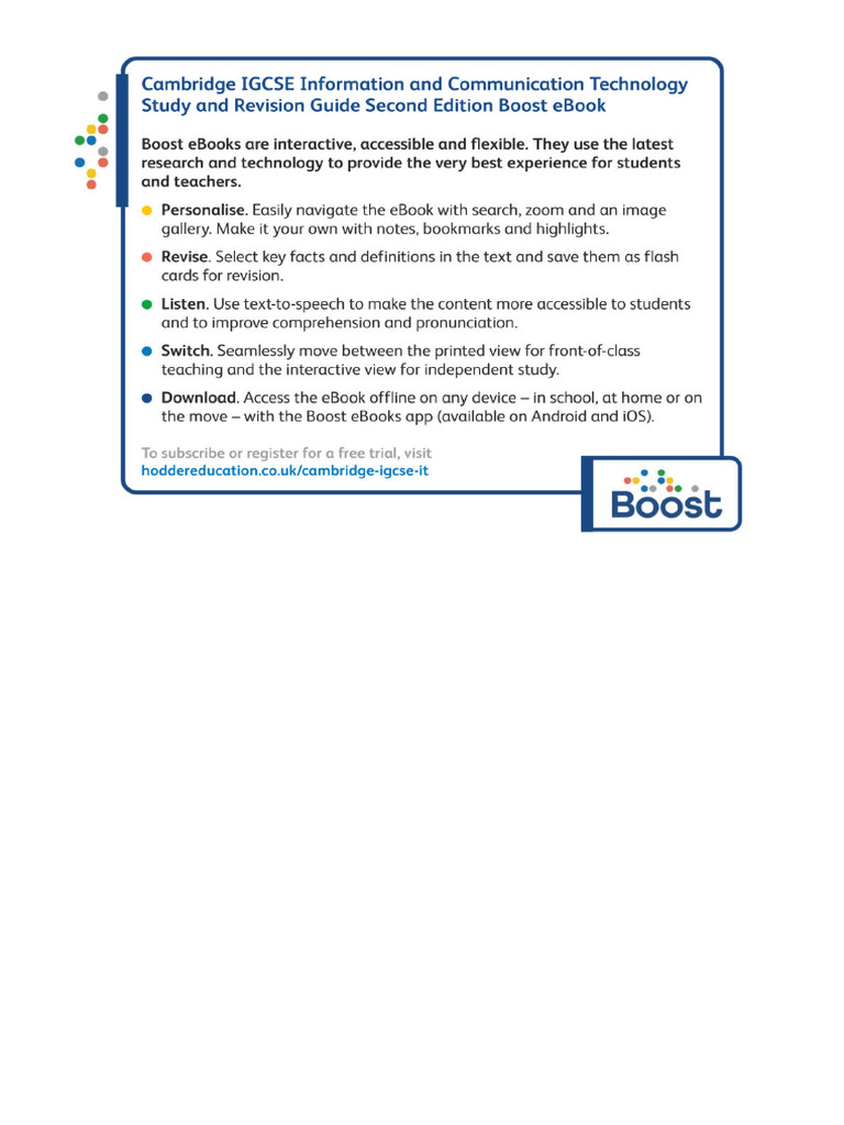 Cambridge IGCSE Information and Communication Technology Study and ...