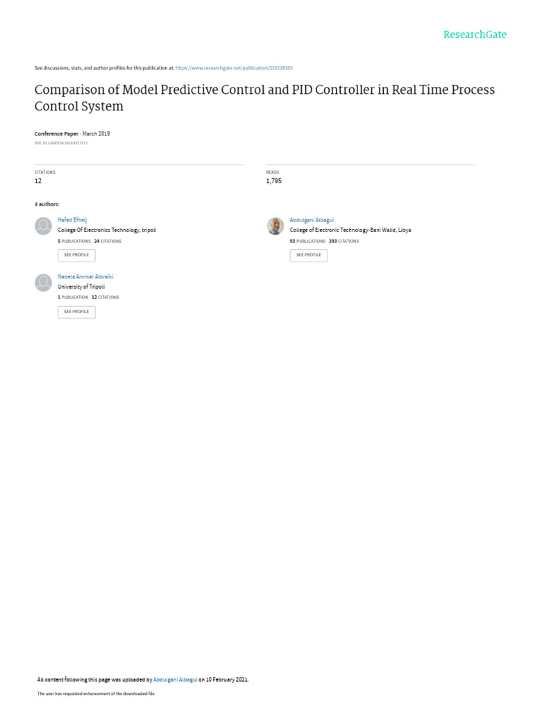 MPC vs PID in Real-Time Control | PDF