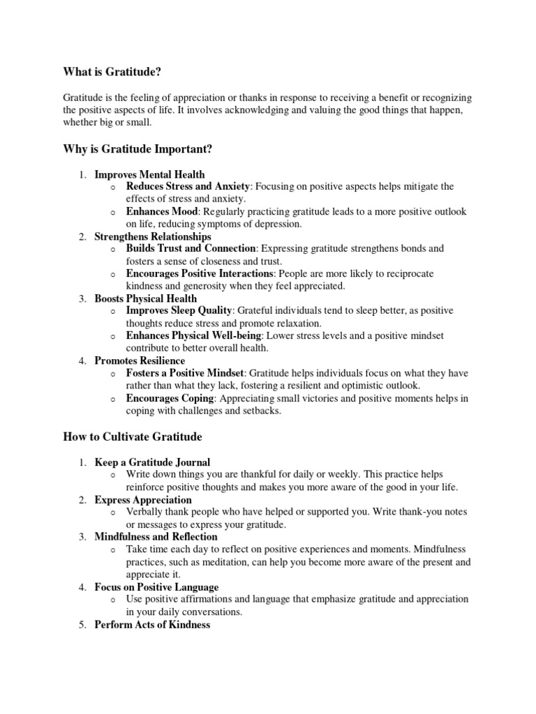 Psychology of Establish Gratitude Mind's | PDF | Gratitude ...