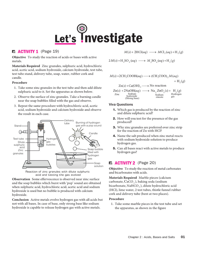 AIO 10th Science Ch. 2 Activity | PDF | Carbonate | Acid