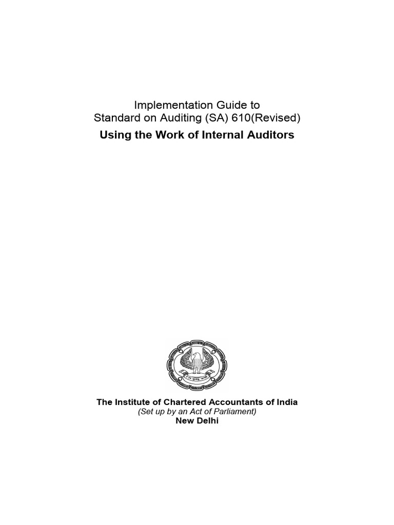 Guide to SA 610: Internal Auditors' Work | PDF | Internal Audit | Audit