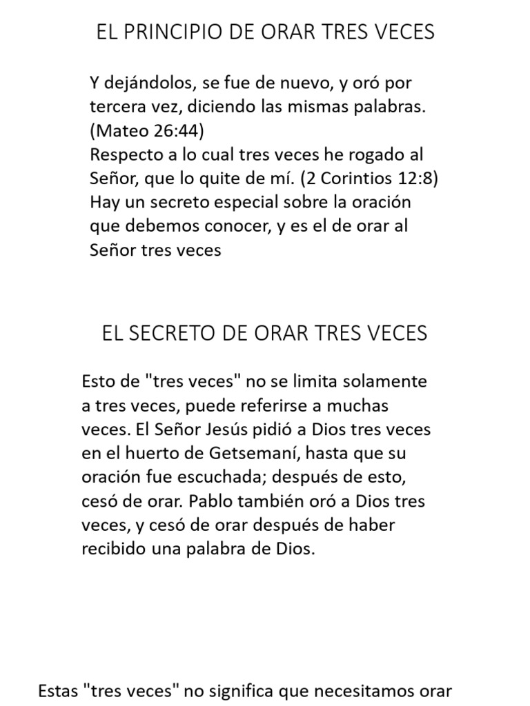 El Principio de Orar Tres Veces | PDF | Oración | Satán