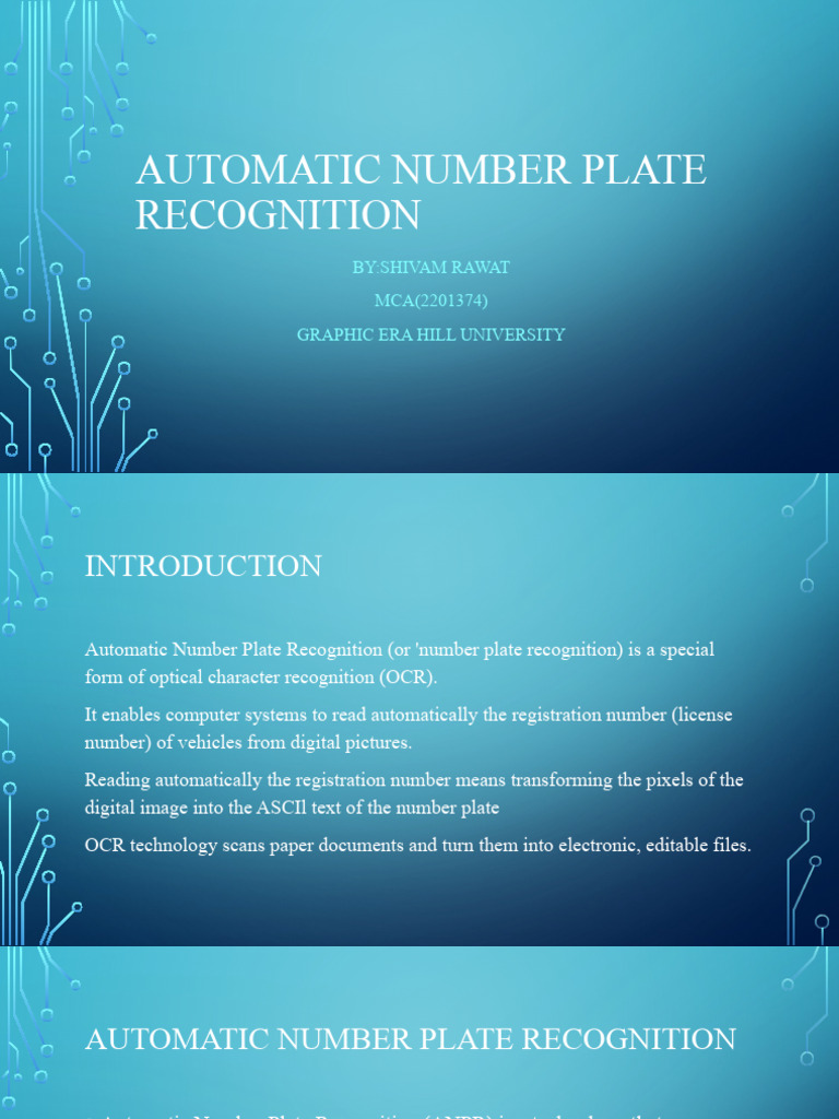 Automatic Number Plate Recognition Pdf Optical Character