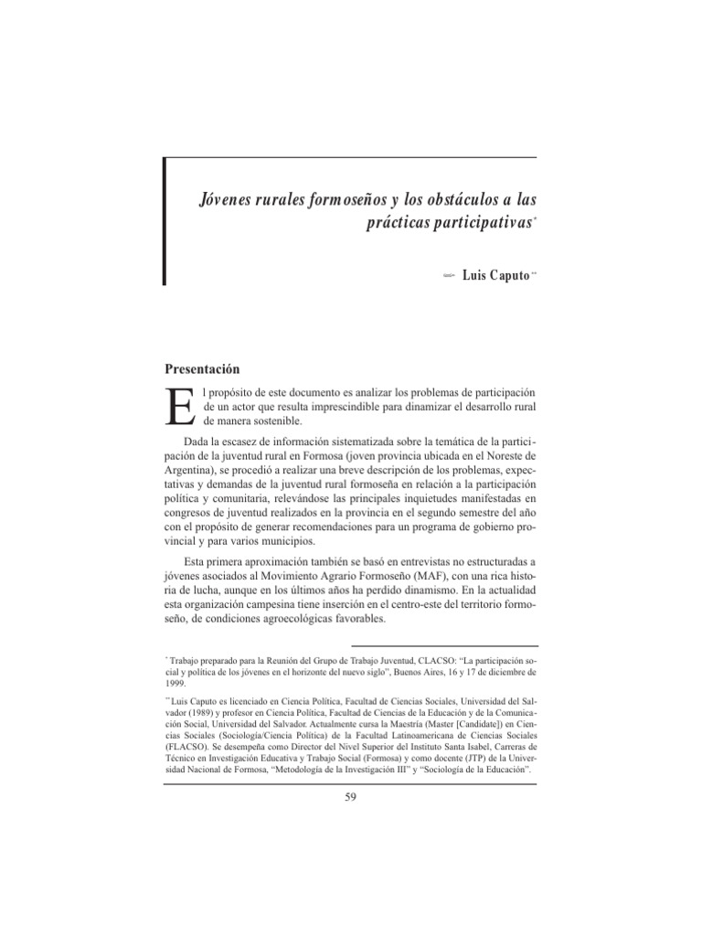 Balardini-Participacion (Selección) | PDF | Agricultura | Migración humana