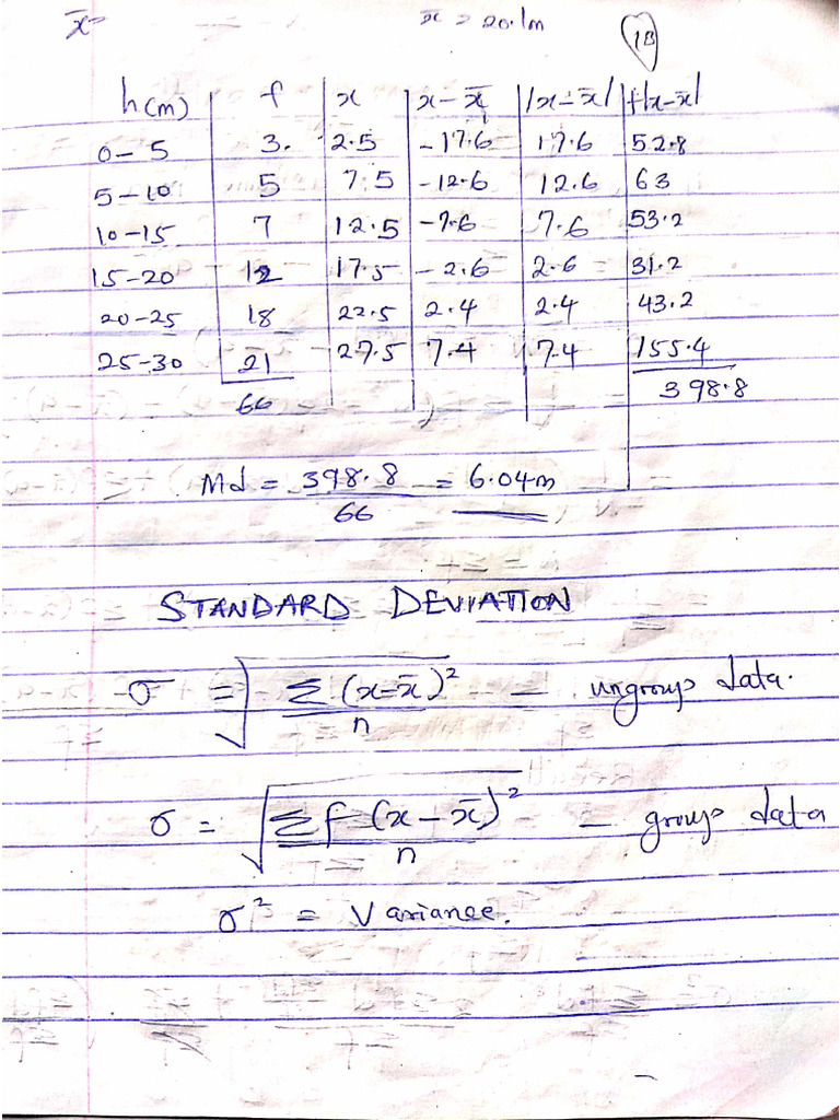 Week 2standard Deviation and Mean Deviation | PDF
