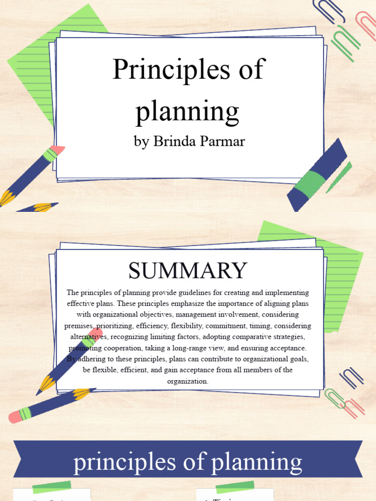 Key Principles of Effective Planning | PDF | Business