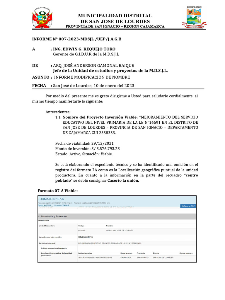 Informe N°07 | PDF