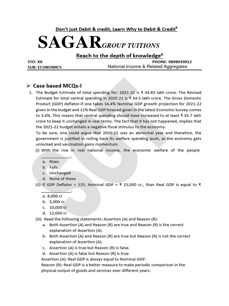 12th CB Macro Economics Objectives | PDF | Money Supply | Money