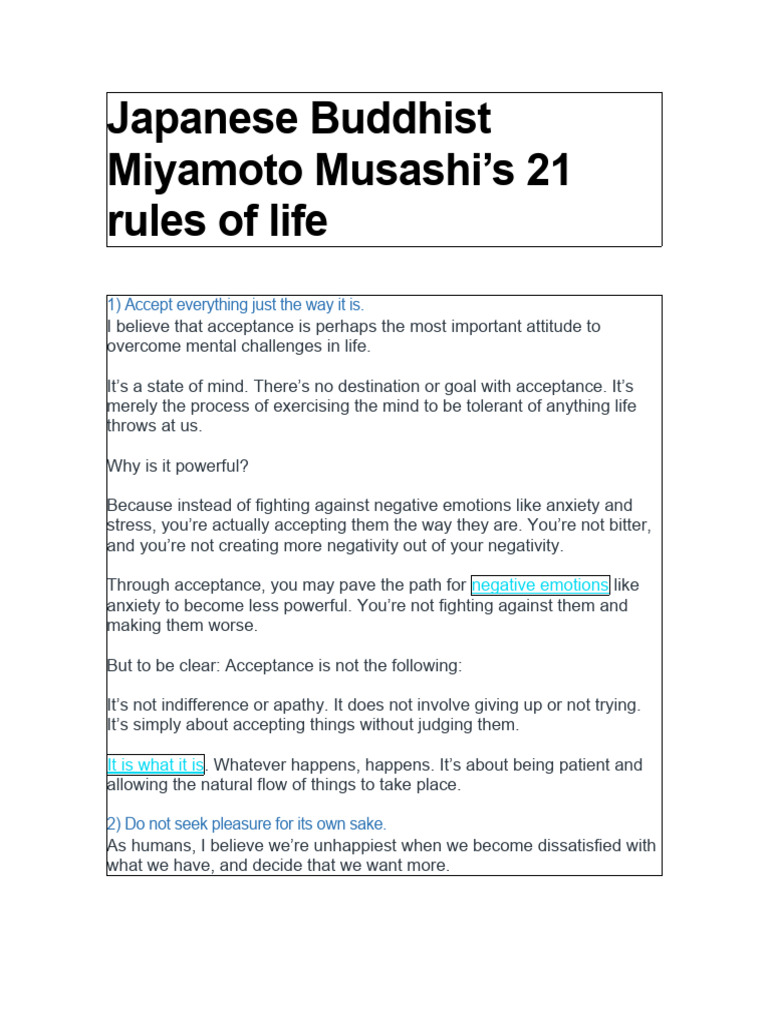 Japanese Buddhist Miyamoto Musashi | PDF | Pleasure | Feeling