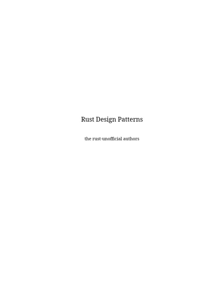 Rust Design Patterns | Download Free PDF | Pointer (Computer Programming) | String (Computer ...