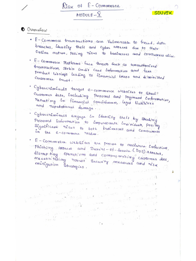 Risk of E-Commerce - Module-10 | PDF