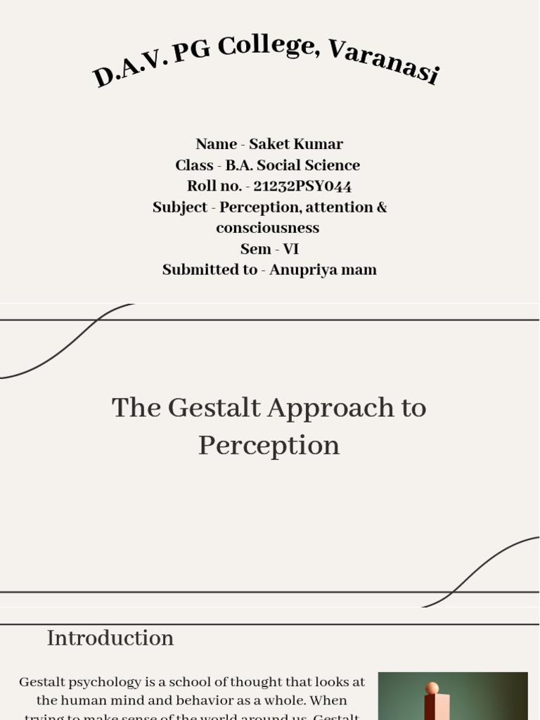 Gestalt Approach ppt | PDF | Perception | Cognition