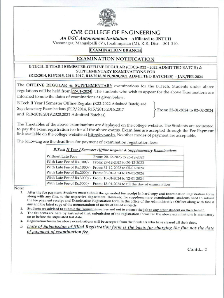 B.Tech time table | PDF