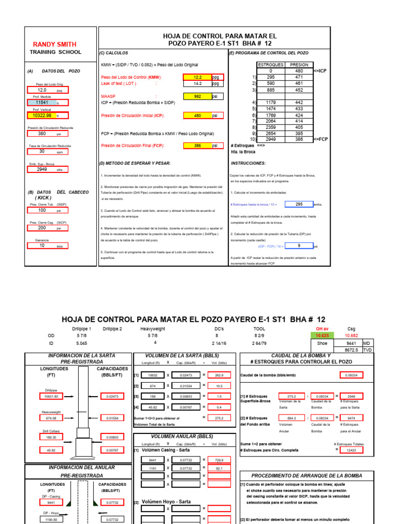 Hoja de Matar Pozo Payero E-1 St1 - Bha No 12 | Descargar gratis PDF ...