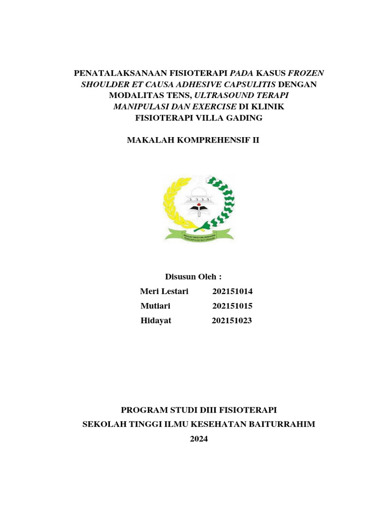 SK frozen shoulder | PDF