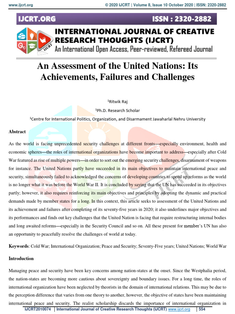 UN Achievements and Challenges Assessment | PDF | United Nations ...