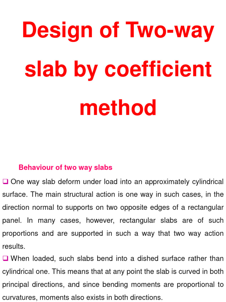 Two-Way Slab Design Using Coefficient Method | PDF | Beam (Structure ...